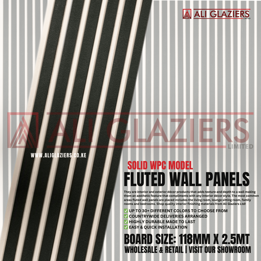 Solid WPC Fluted Wall Panels Cream With Black Strips Design in Nairobi ...