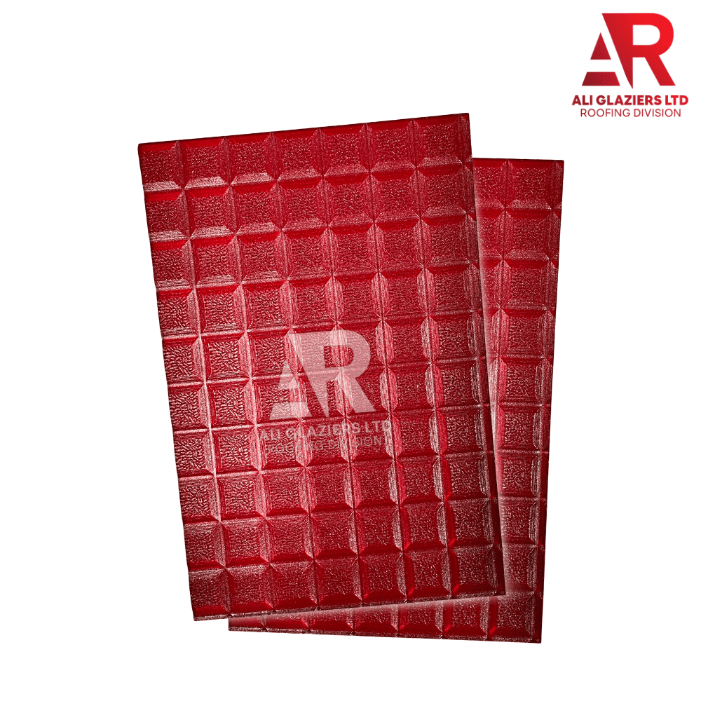 GRIDFLEX Ruby Crimson Red Embossed Solid Polycarbonate Sheets in ...